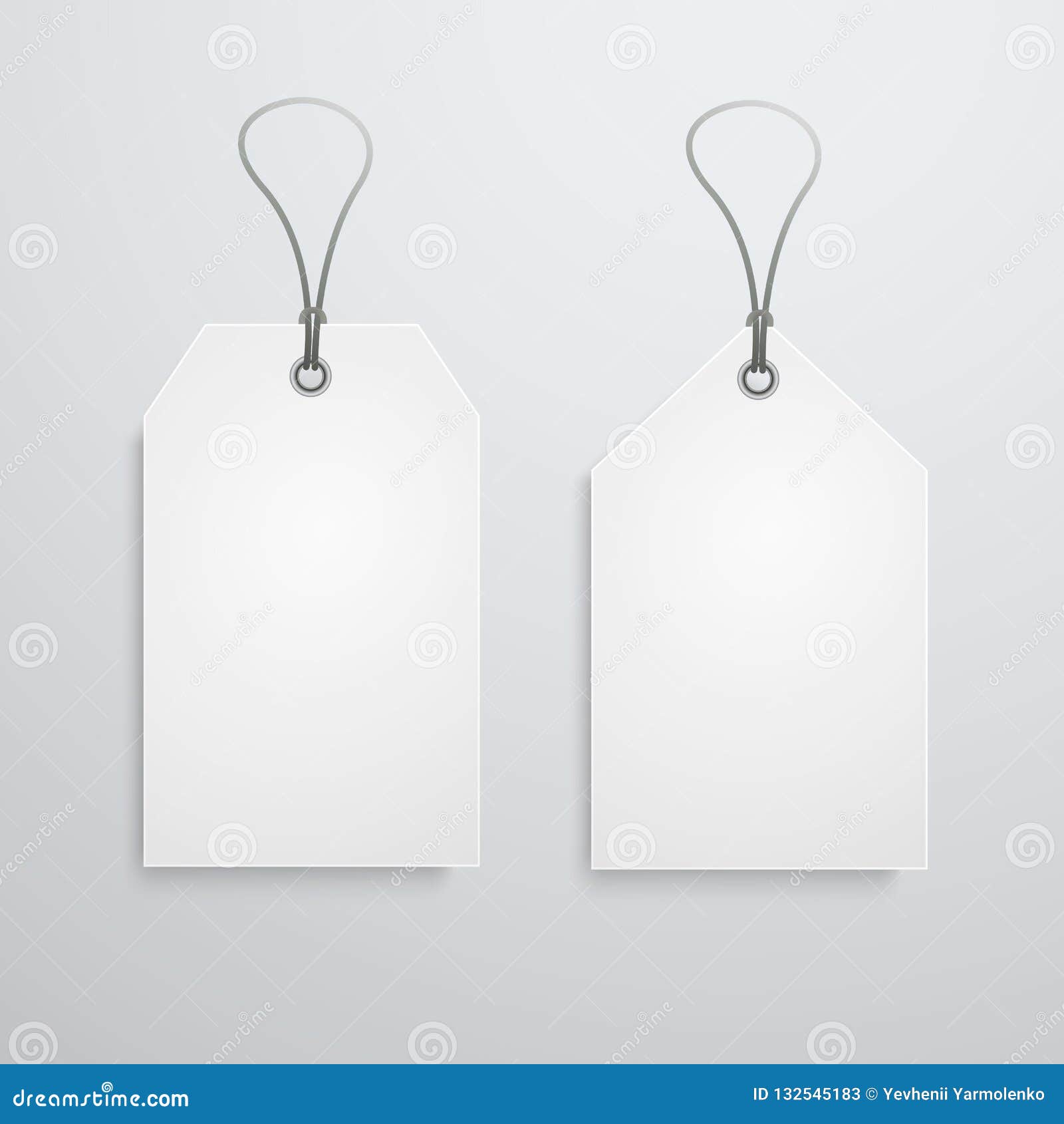 Two White Price Tag. Vector Label Template. Eps10 Stock Vector ...