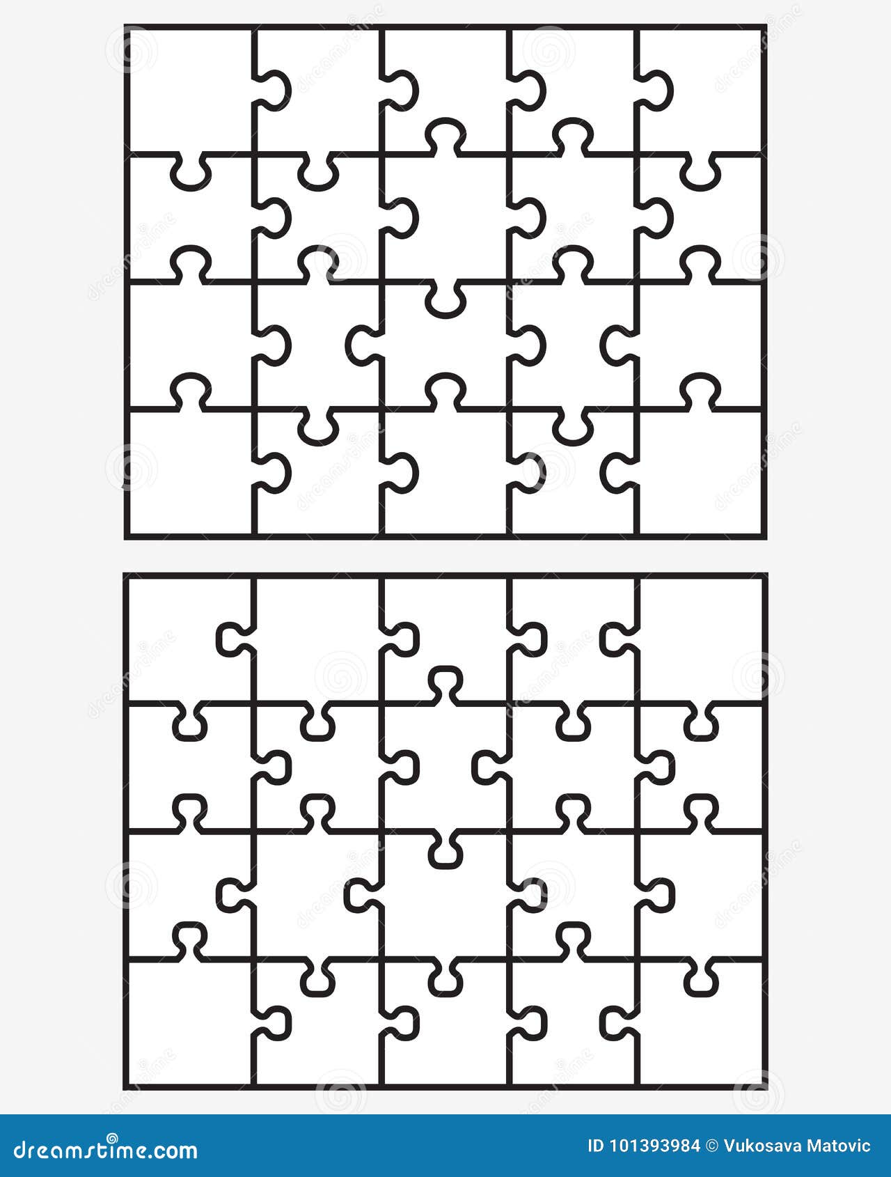Two white puzzle stock illustration. Illustration of design - 101393984