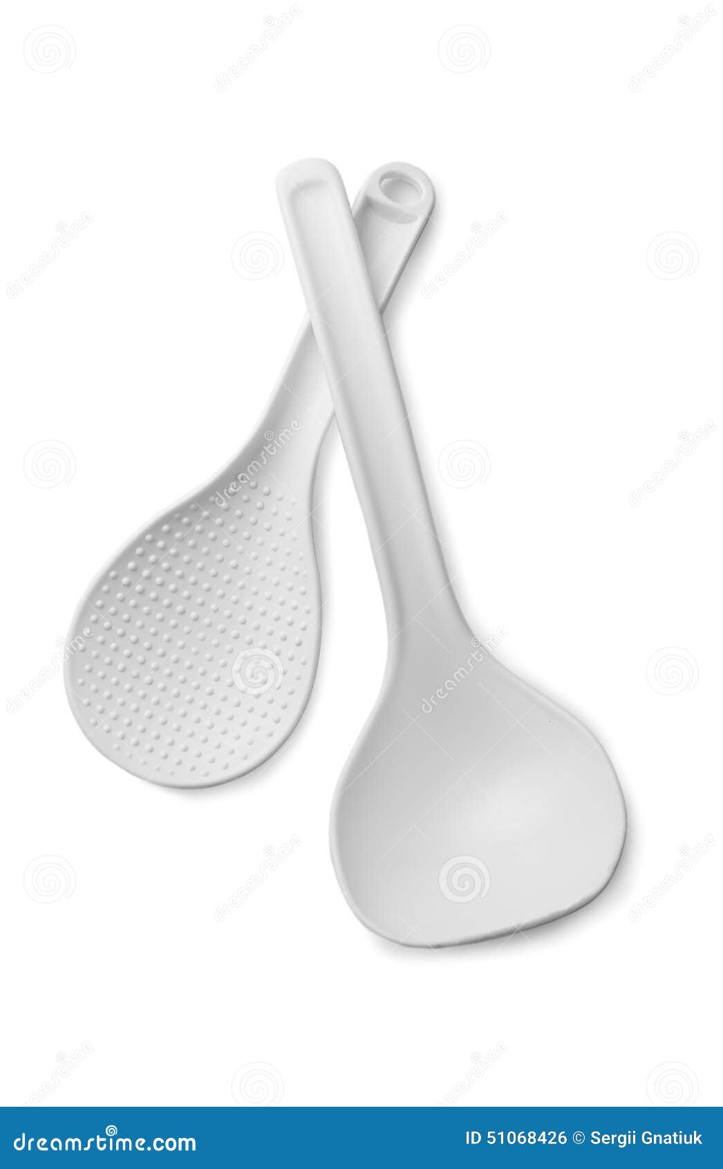 Two White Rice Ladles Isolated on White Background Stock Photo - Image ...