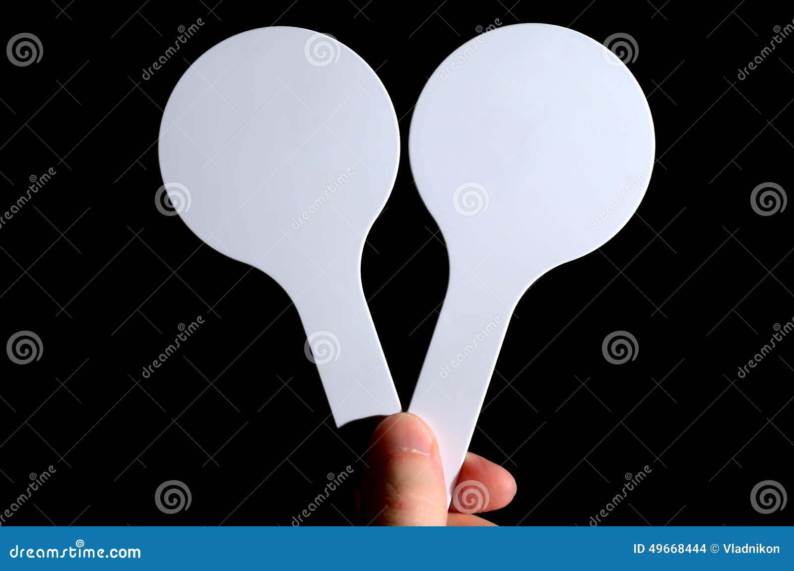 Two White Round Cards on a Black Background Stock Photo - Image of ...