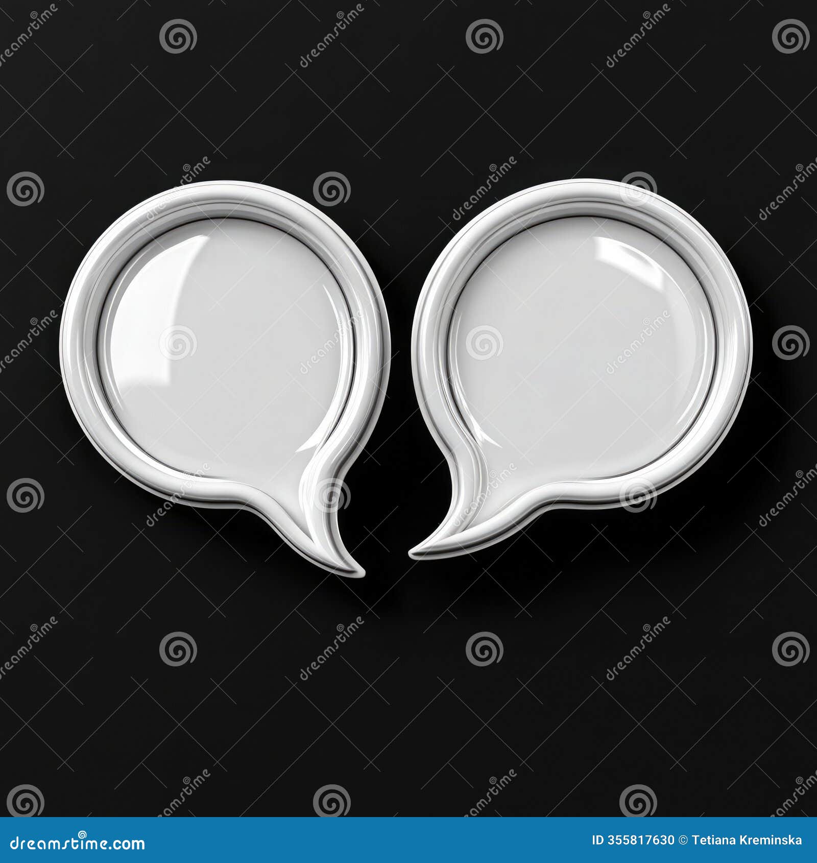 Overlapping Speech Bubbles on Black Background Stock Photo - Image of ...