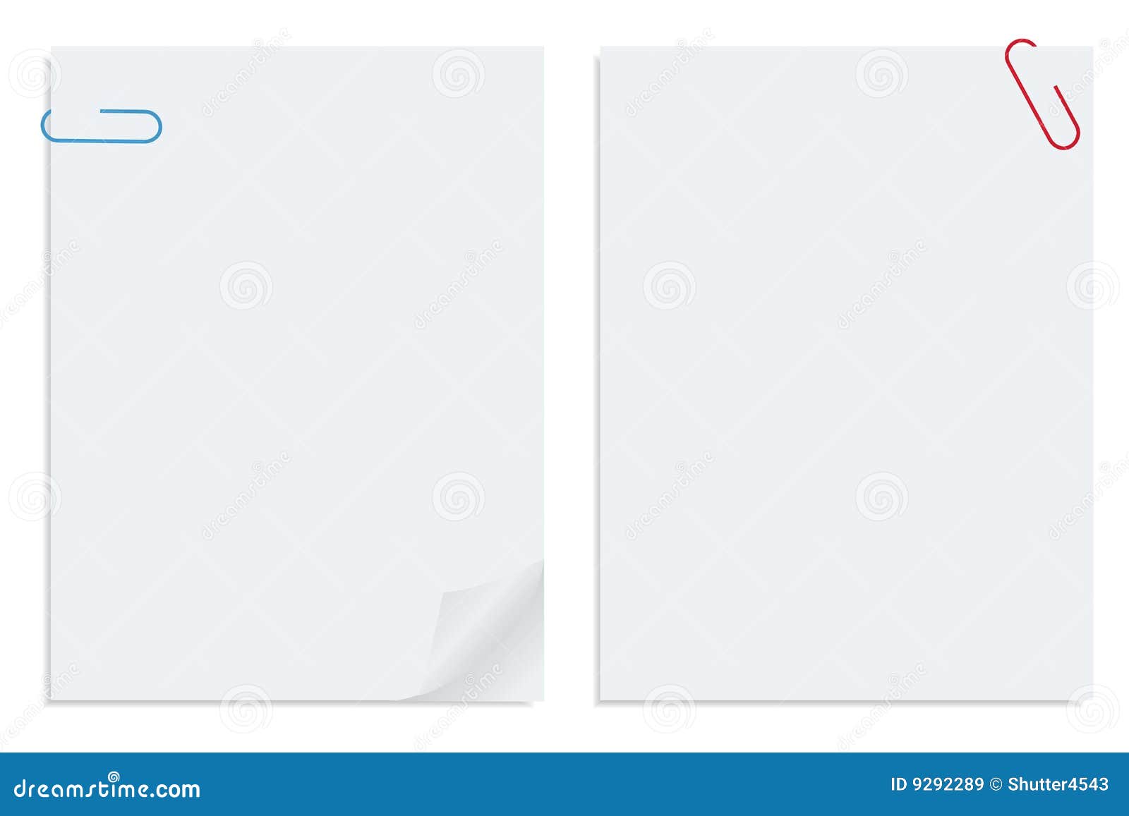 Two White Sheet of Clipped Vector Papers Stock Vector - Illustration of ...