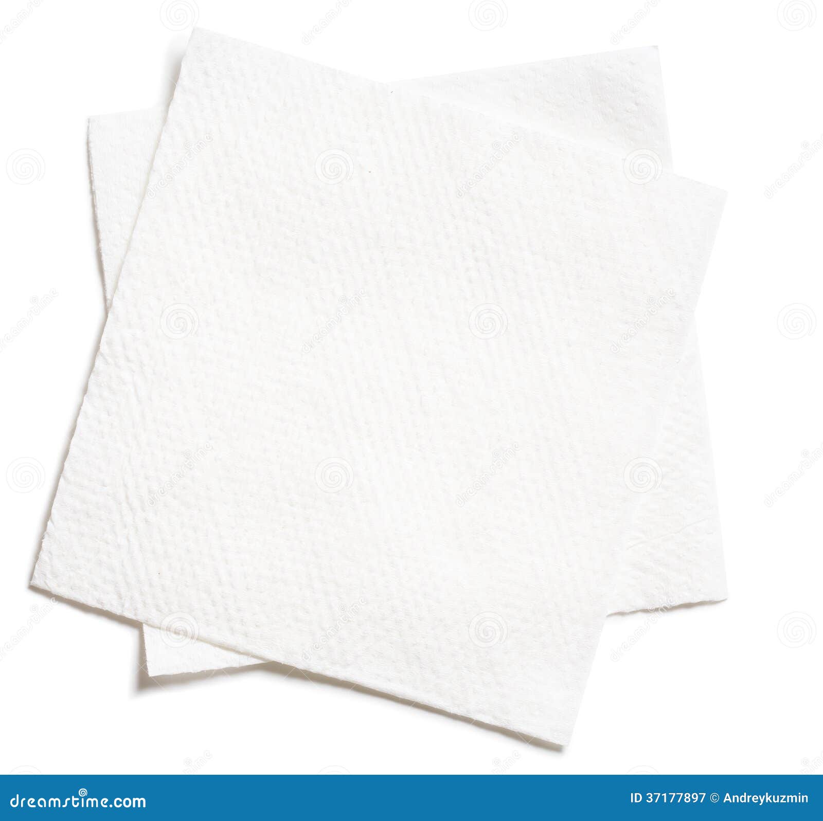 Two White Square Paper Napkins Isolated Stock Image - Image of fast ...