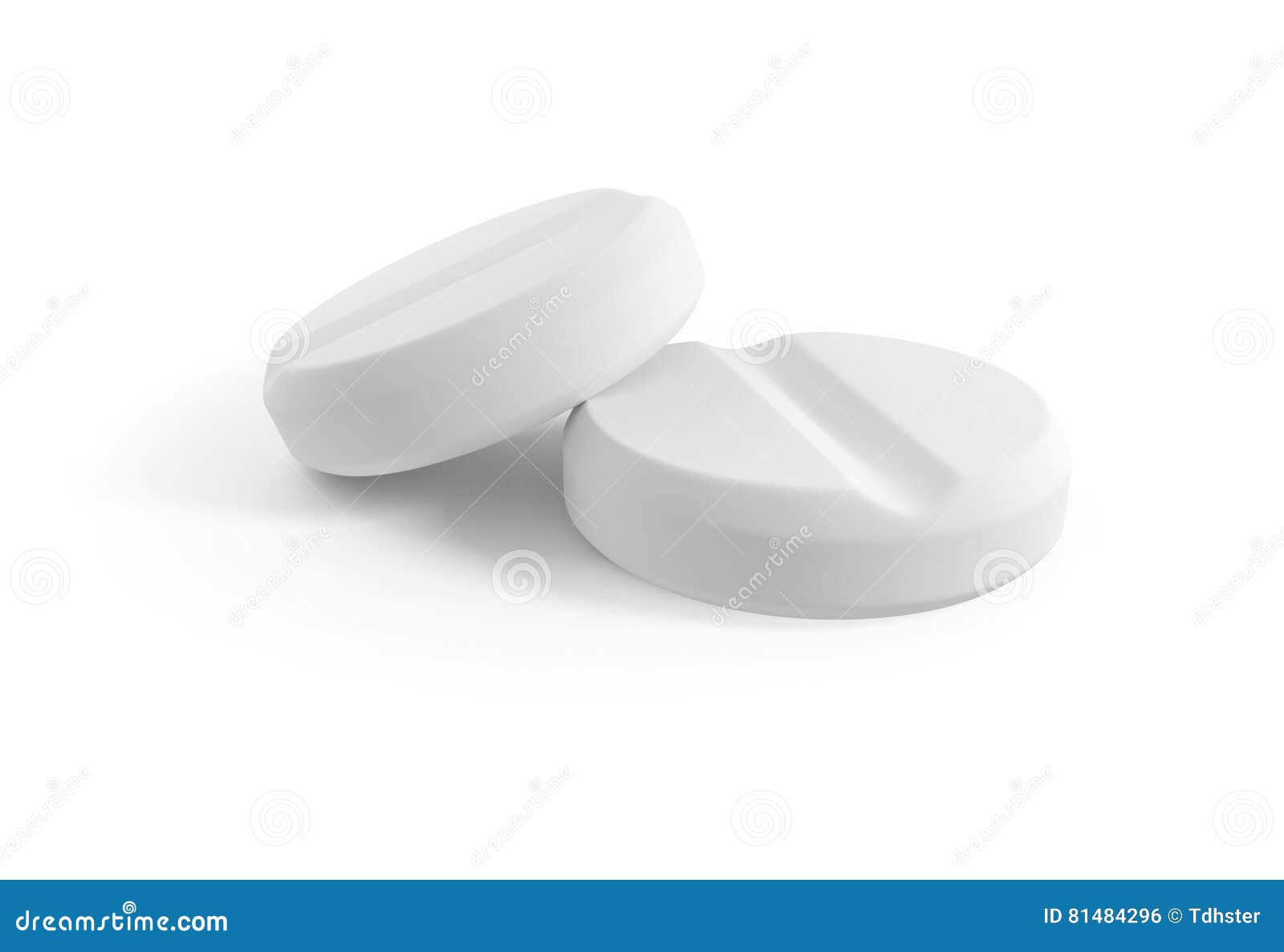 Two White Tablets Isolated 3d Illustration Stock Illustration ...