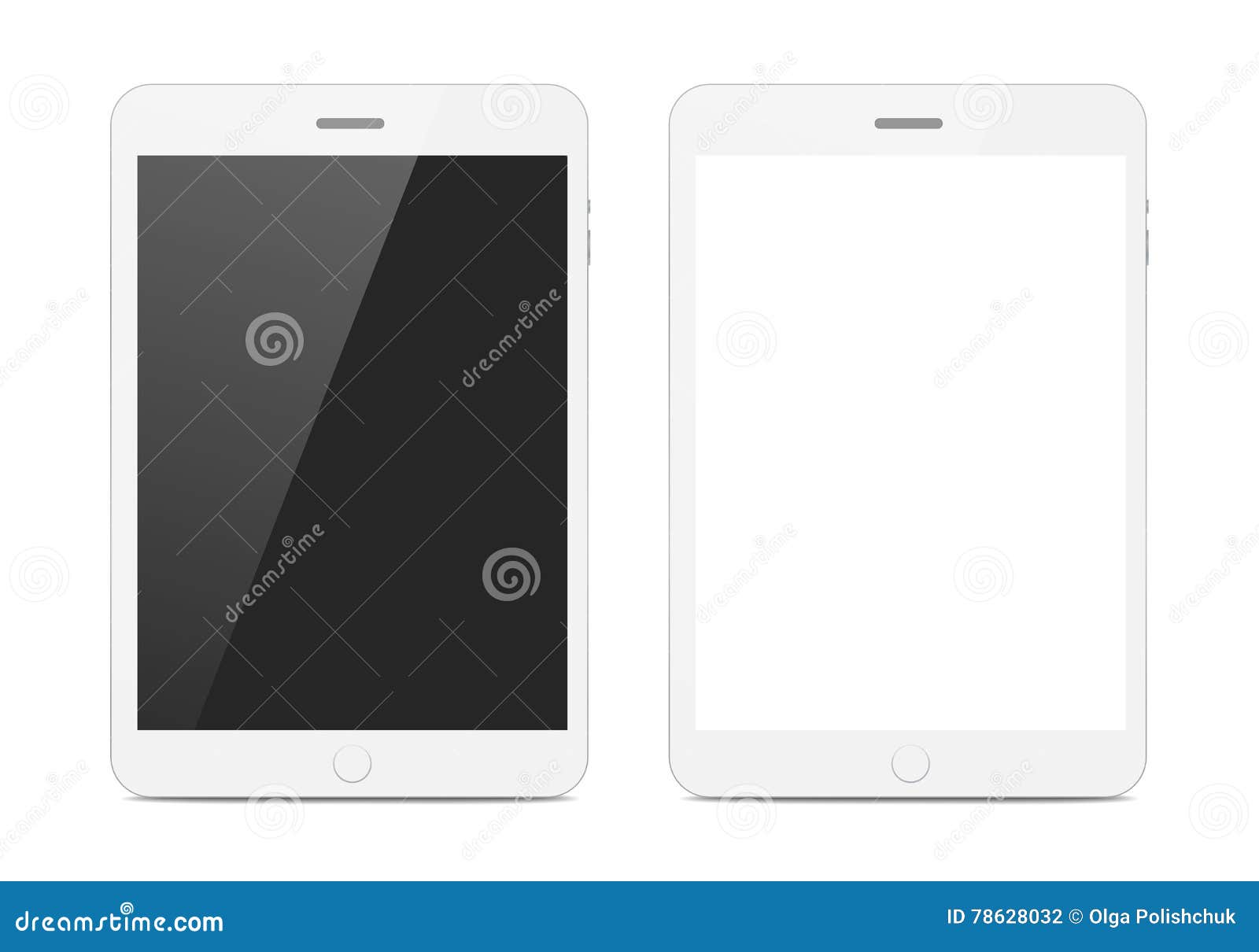 Two white tablets stock illustration. Illustration of laptop - 78628032