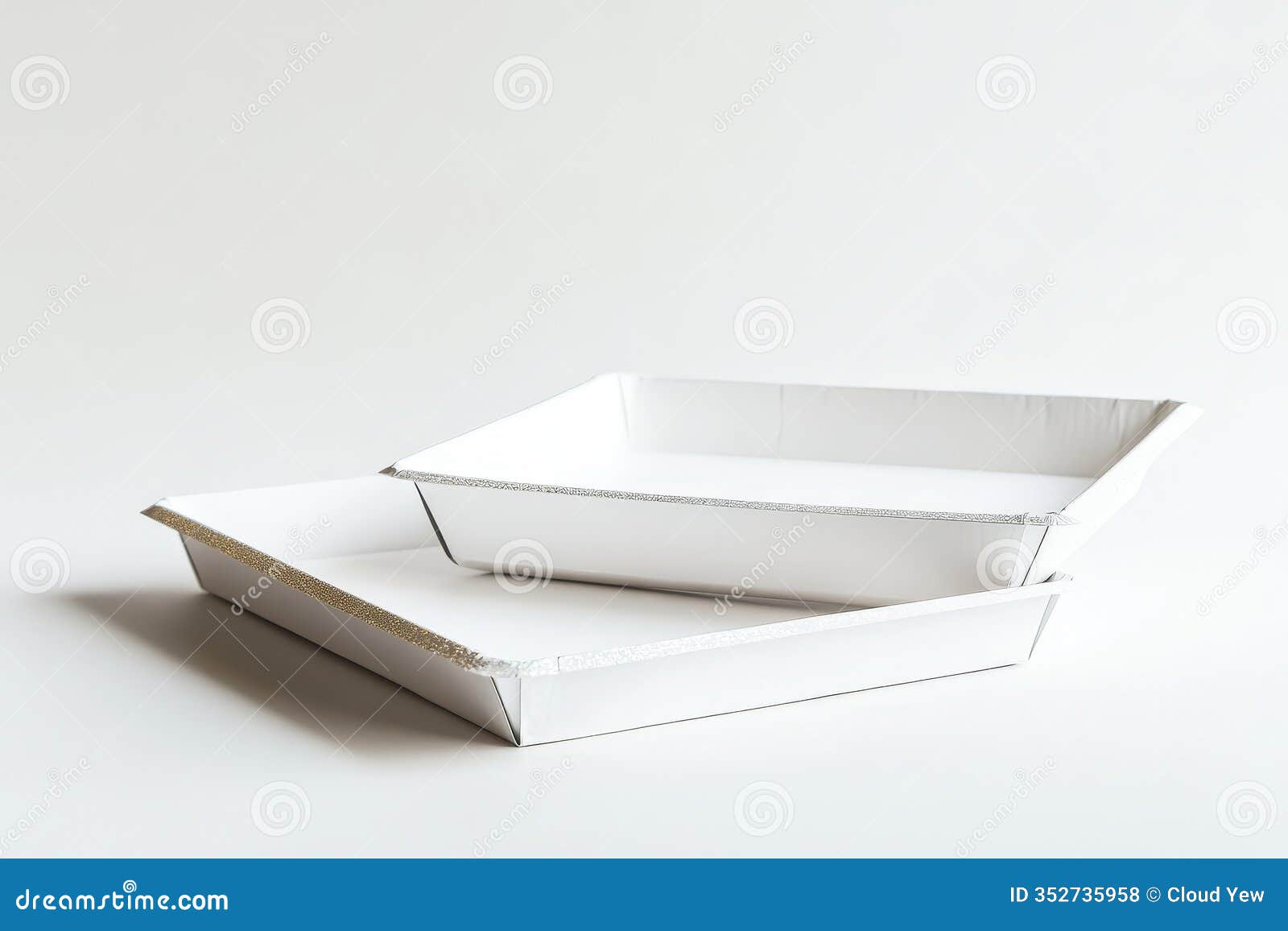 Two White Trays With A Gold Border Stock Photography | CartoonDealer ...