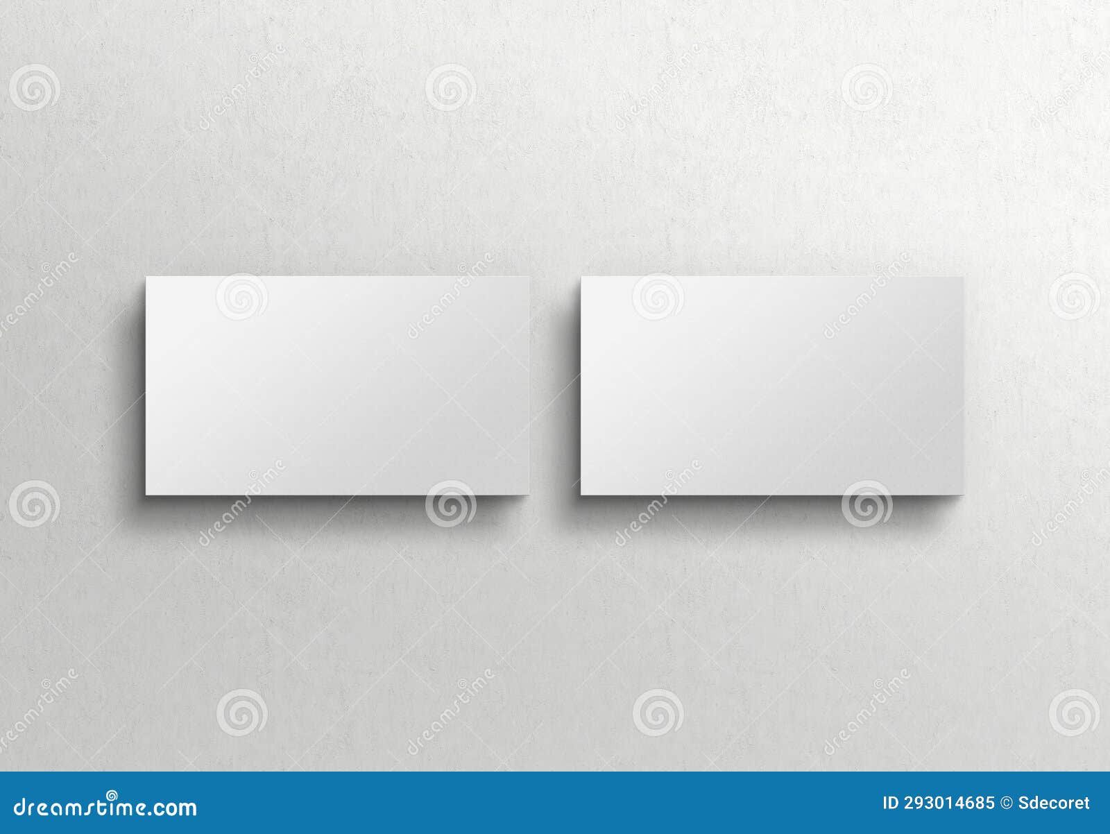 Two White US Business Card Mockup. American Size Calling Card Front and ...