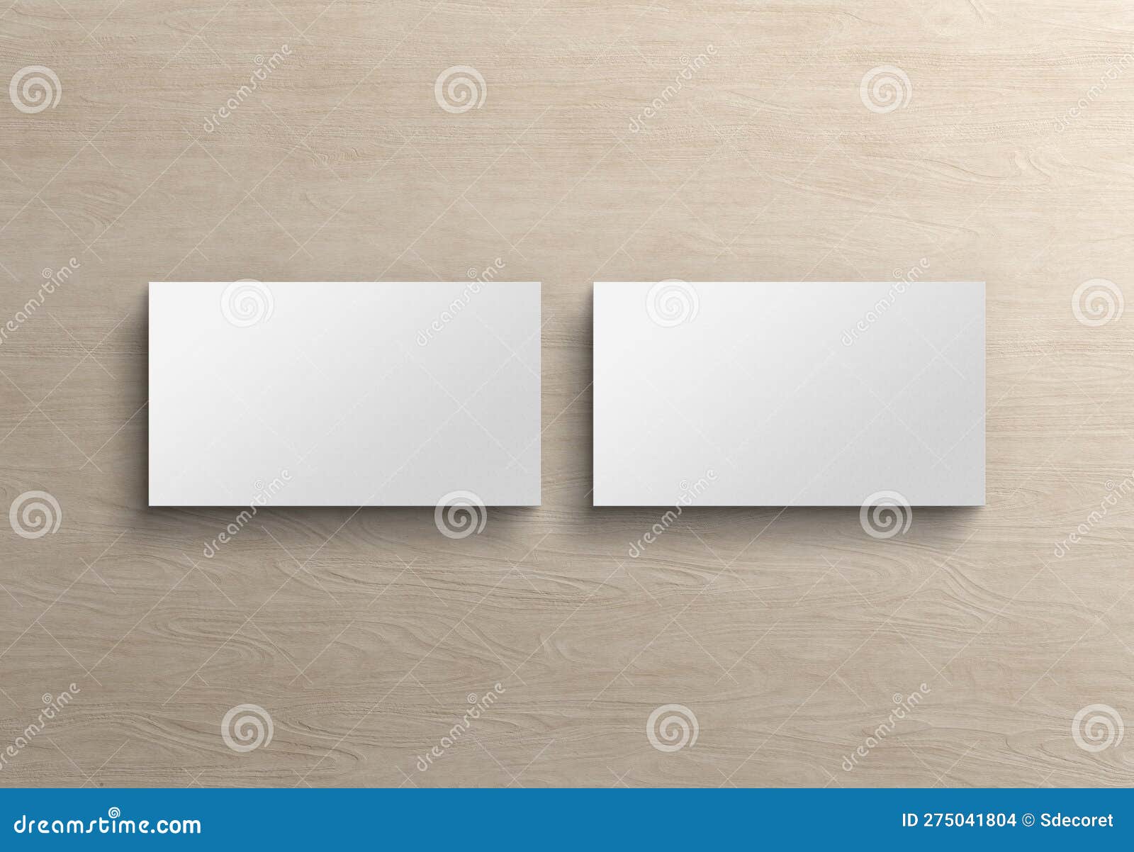 Two White US Business Card Mockup. American Size Calling Card Front and ...