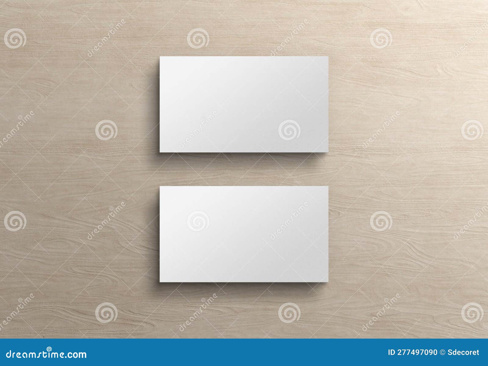 Two White US Business Card Mockup. American Size Calling Card Front and ...
