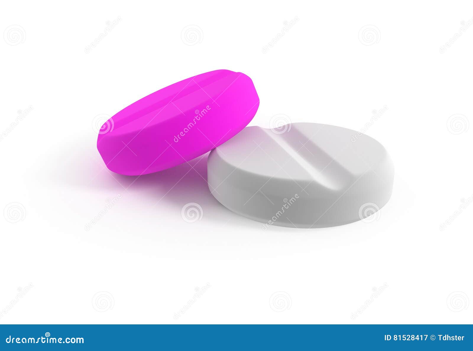 Two White and Violet Tablets Isolated 3d Illustration Stock ...