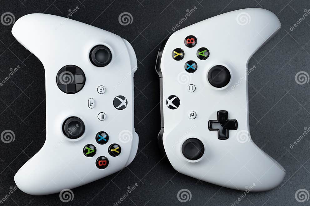 Two White Xbox Controller Different Generations Editorial Photography ...