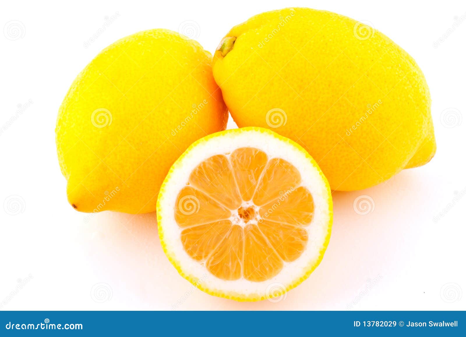 Two Whole Lemons and Half Lemon Stock Image - Image of refreshing ...