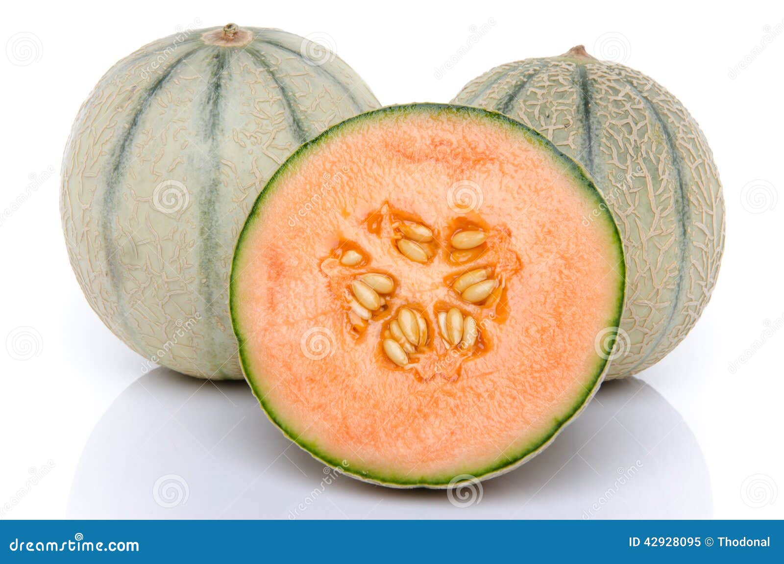 Two Whole Melon and One Half Stock Image - Image of tropical, sweet ...