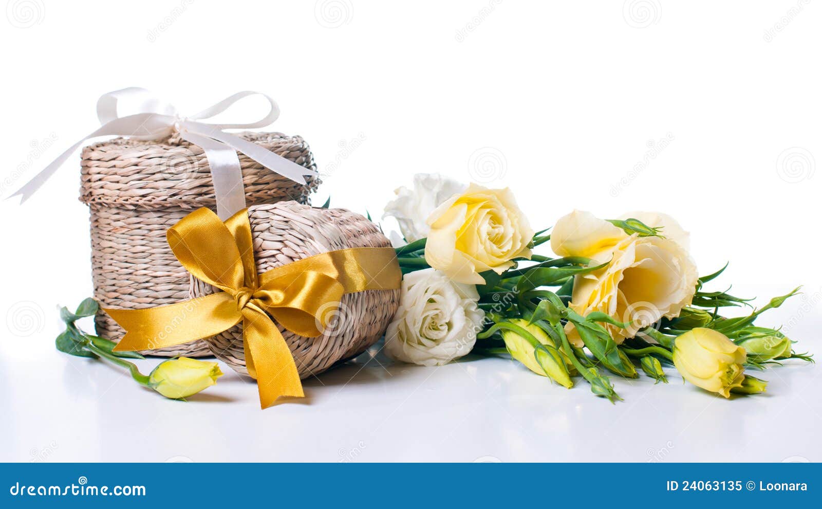 Two wicker gift boxes stock image. Image of greeting - 24063135