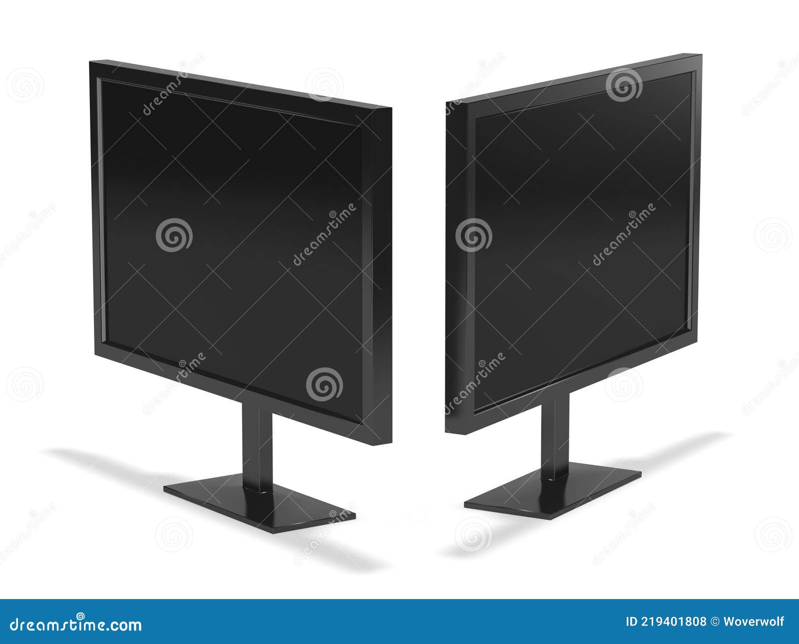 Row Of Pc Monitors 3d Rendering Lots Of Rows Of Simple Blank Black Pc ...