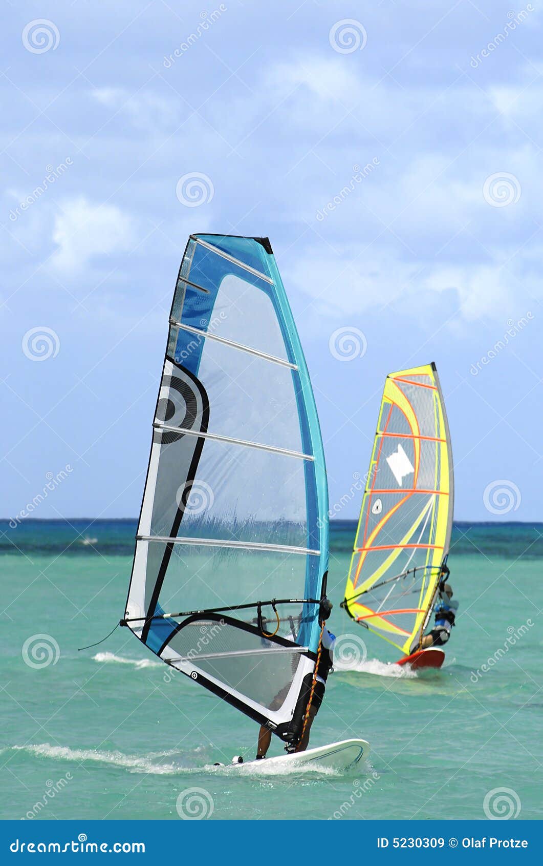 Two Wind Surfer stock image. Image of beach, water, surfing - 5230309