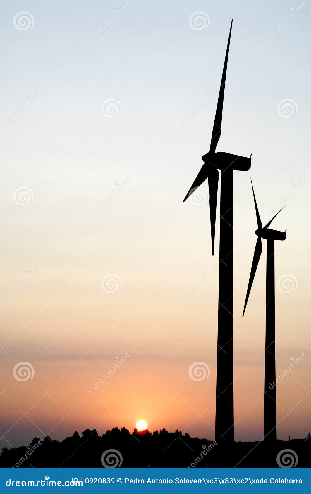 Two windmills stock image. Image of copy, backlight, generation - 10920839