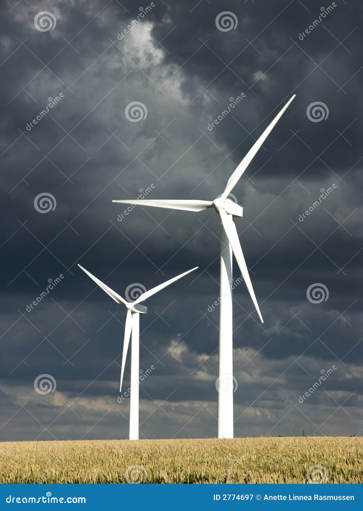 Two windmills stock image. Image of environment, nature - 2774697