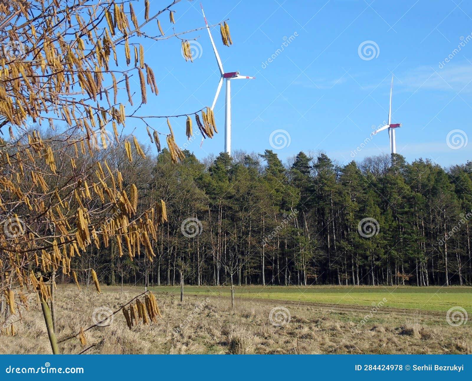 Two Windmills for Generating Electricity from the Wind are Visible ...