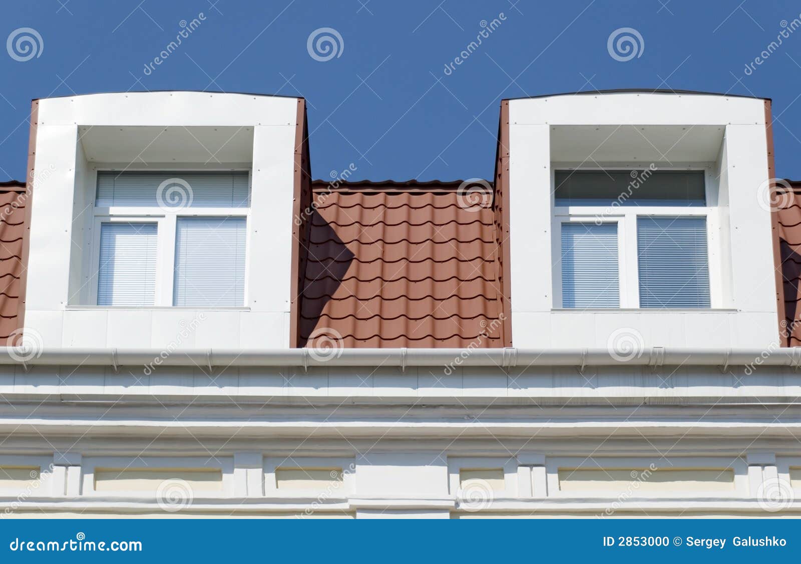 Two windows stock photo. Image of tile, architecture, roof - 2853000