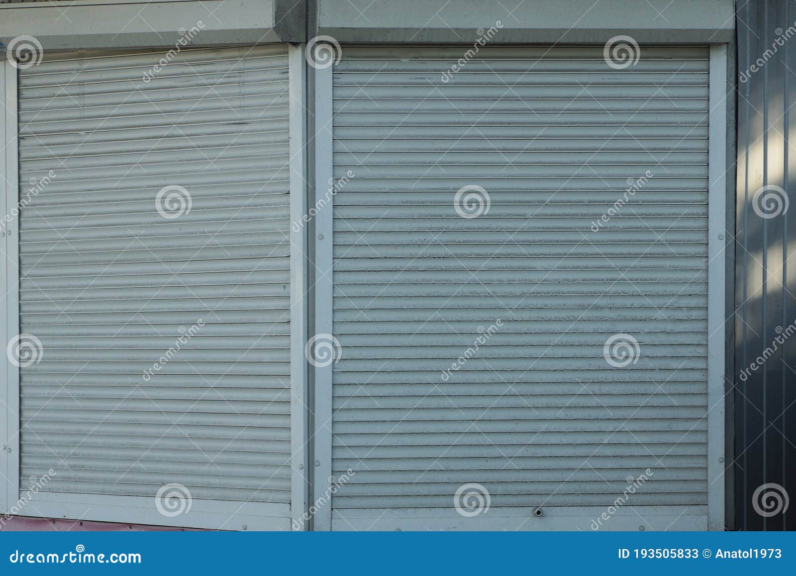 Two Windows Closed by White Roller Shutters Stock Image - Image of ...