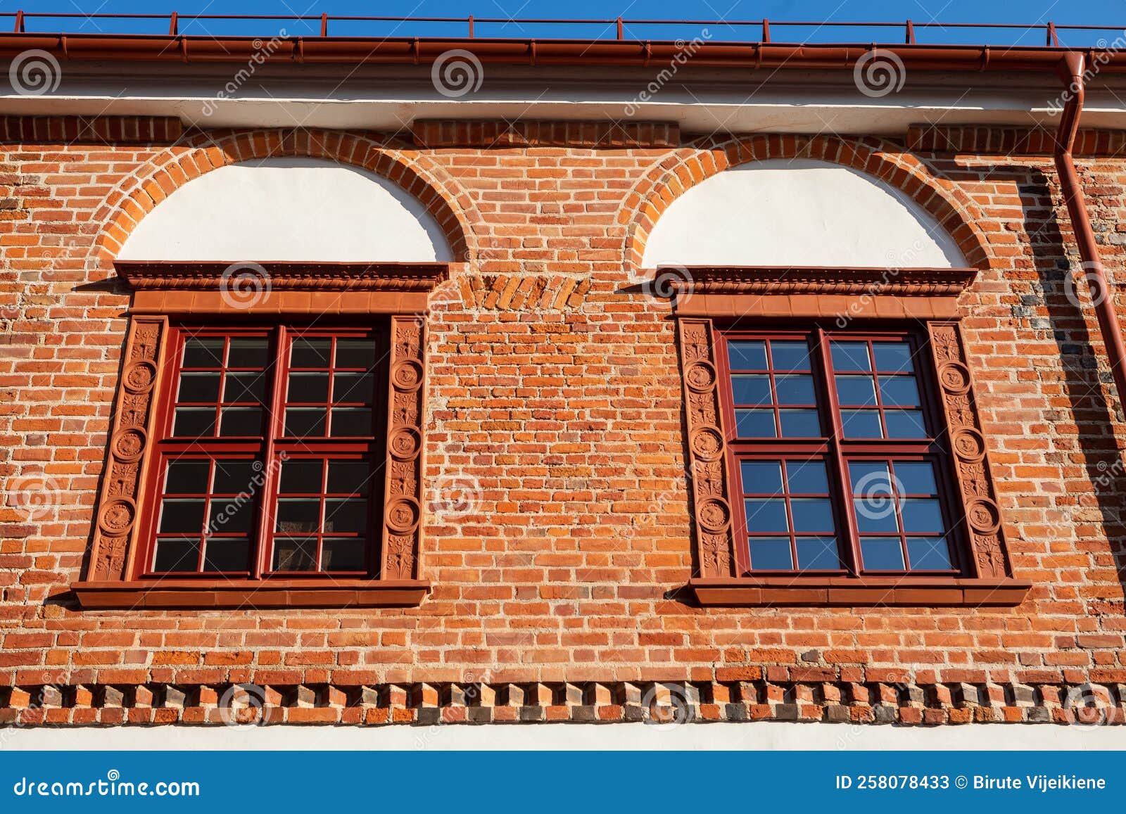 Two Windows in Kaunas, Lithuania Stock Image - Image of brick ...