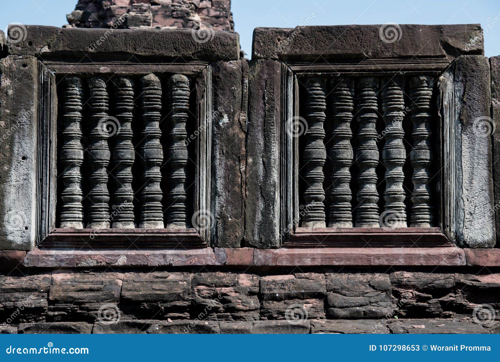 Two Windows from Old Castle Build with Stone Stock Image - Image of ...