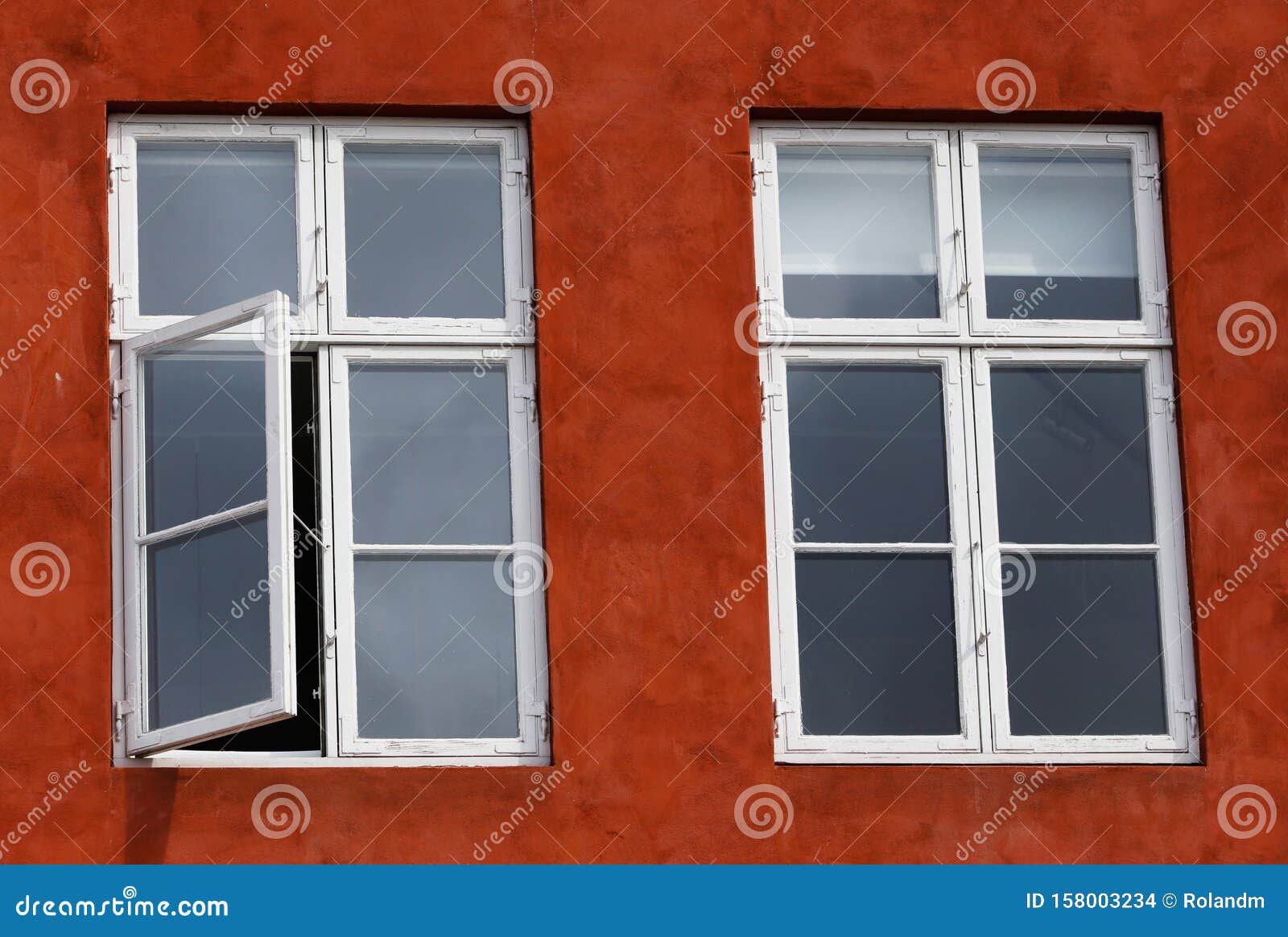 Two windows stock photo. Image of open, house, building - 158003234