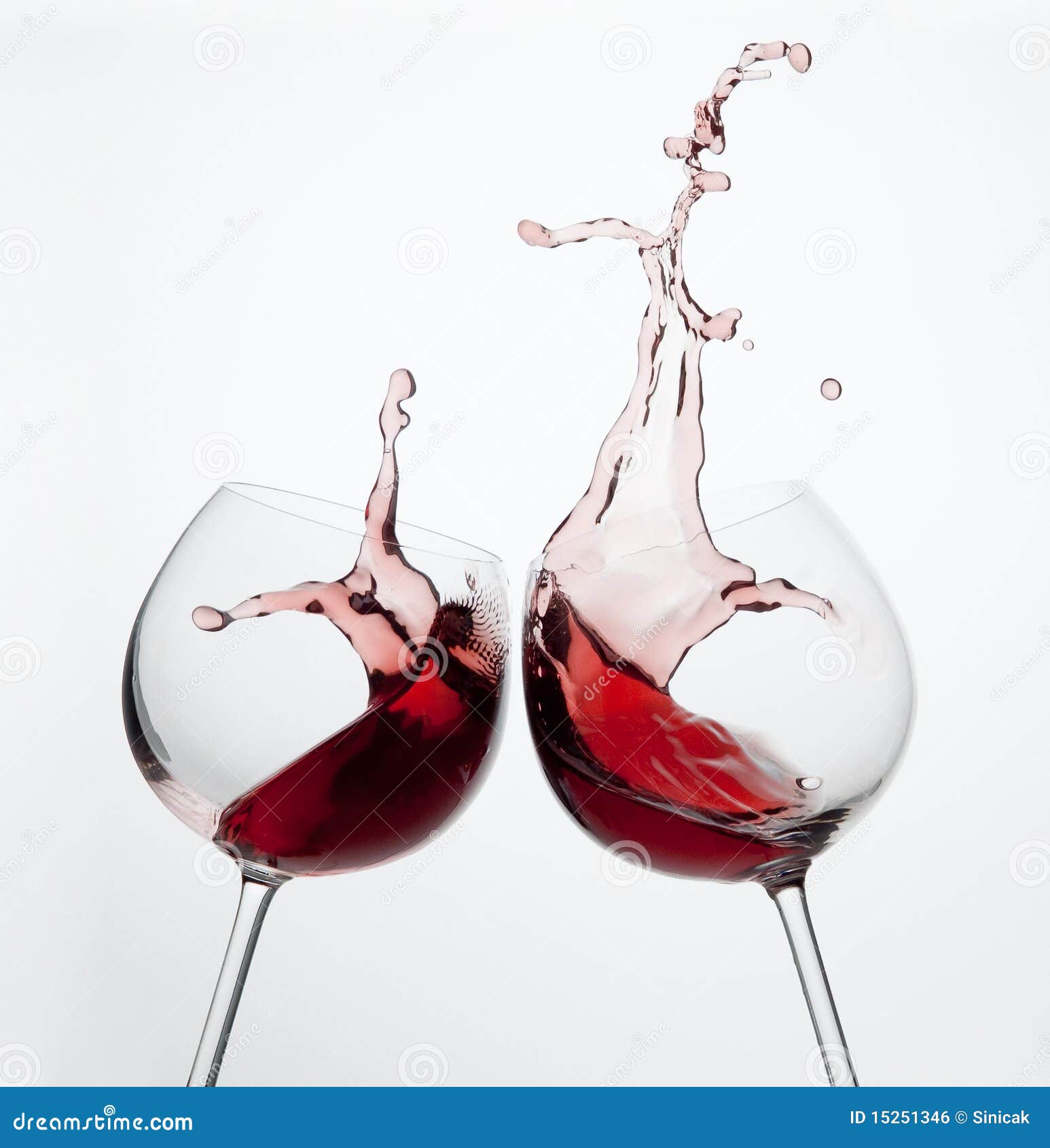 Two Wine Glasses with Splash Stock Photo - Image of splash, glass: 15251346