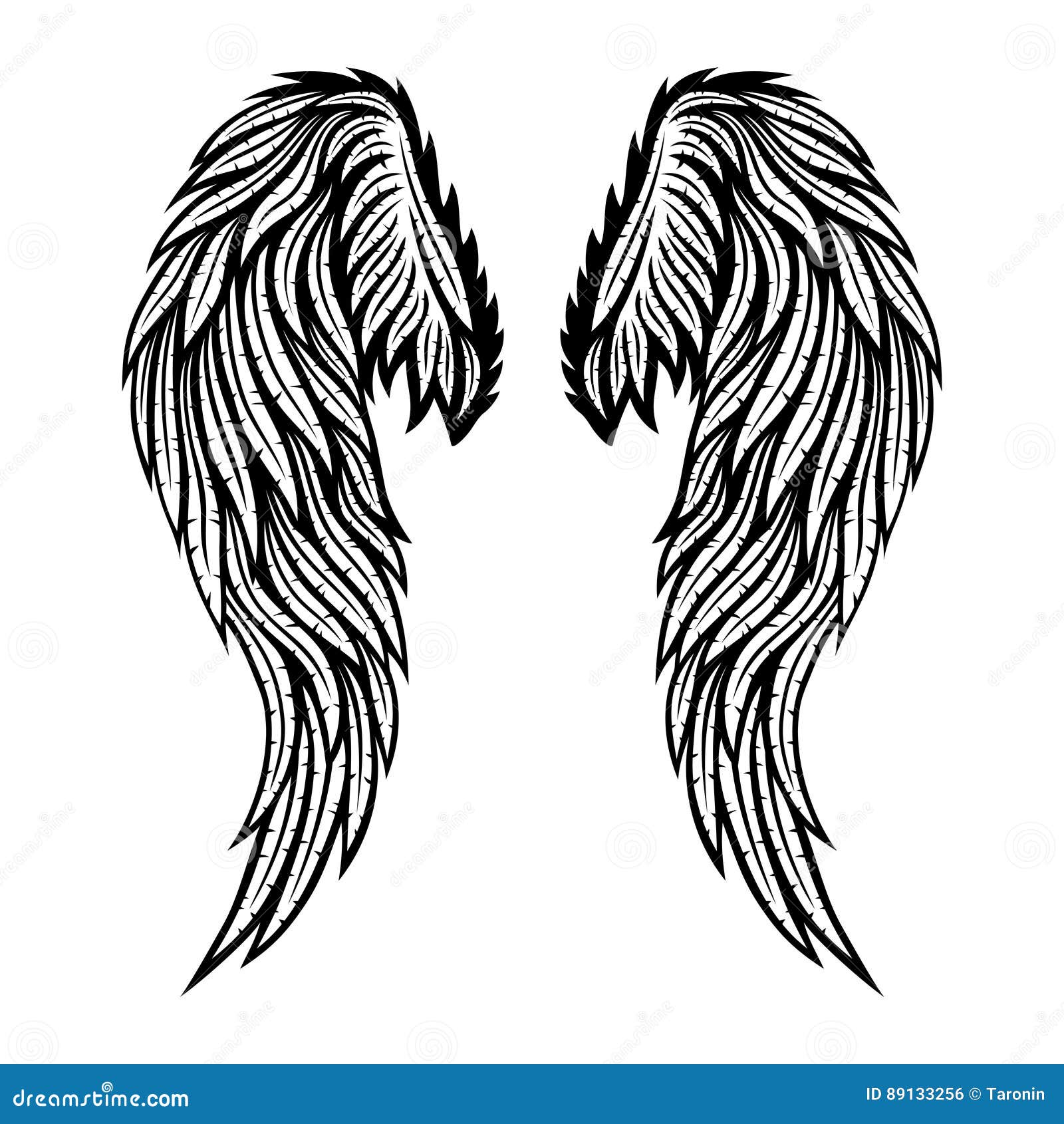 Two wings of angel. stock vector. Illustration of angel - 89133256