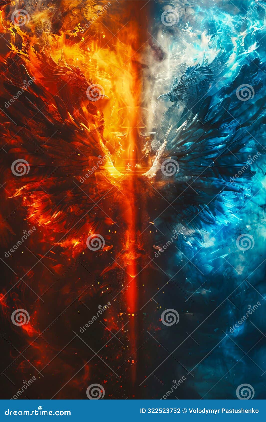 Two Wings with Fire and Flames on Them Stock Photo - Image of flames ...