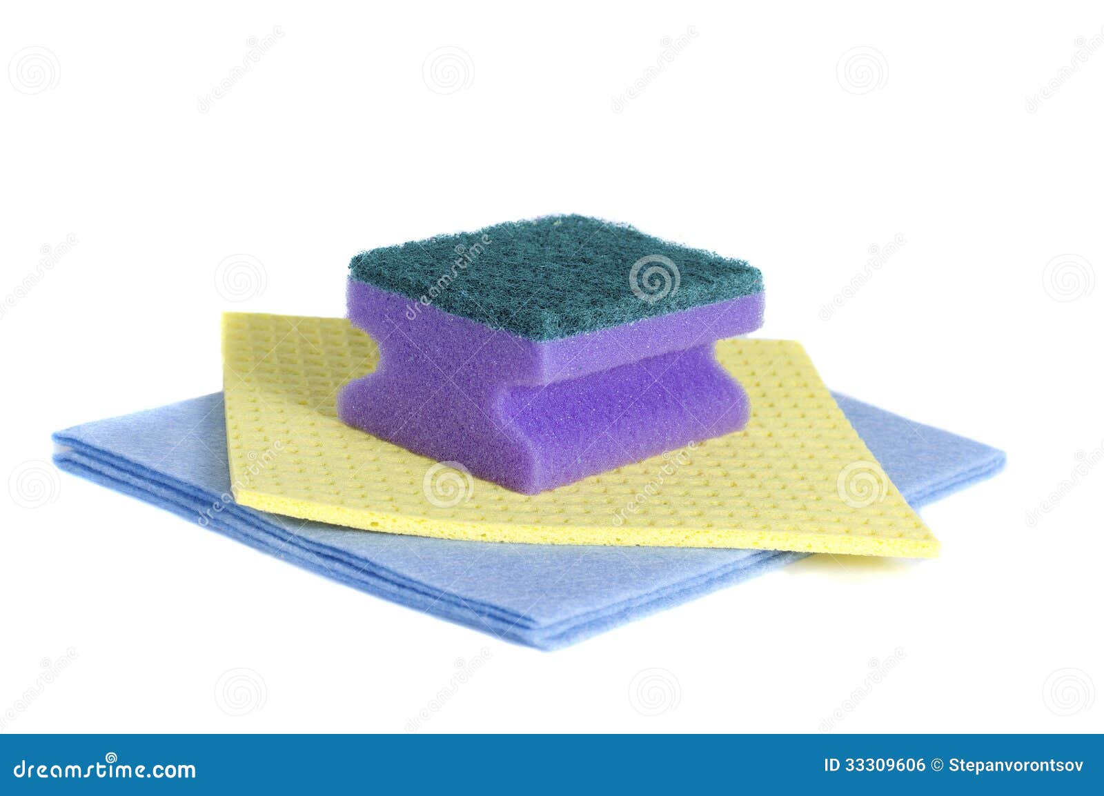Two wipes and sponge stock photo. Image of cleaning, house - 33309606