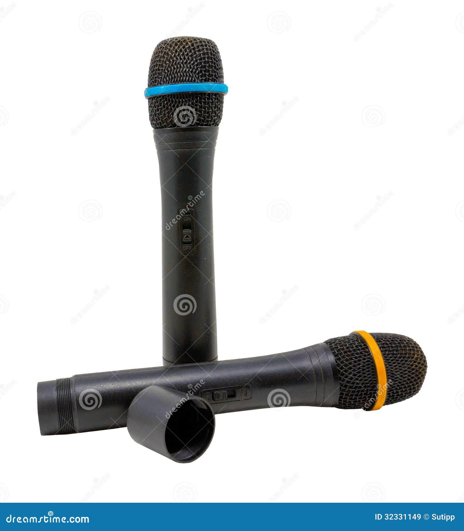 Two Wireless Microphones Isolated on a White Background Stock Image ...