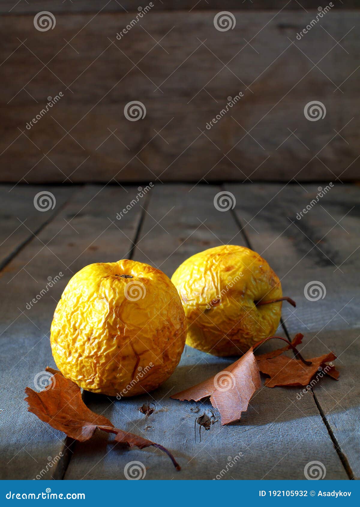 Two Withered Apples on a Wooden Board Stock Photo - Image of harvest ...