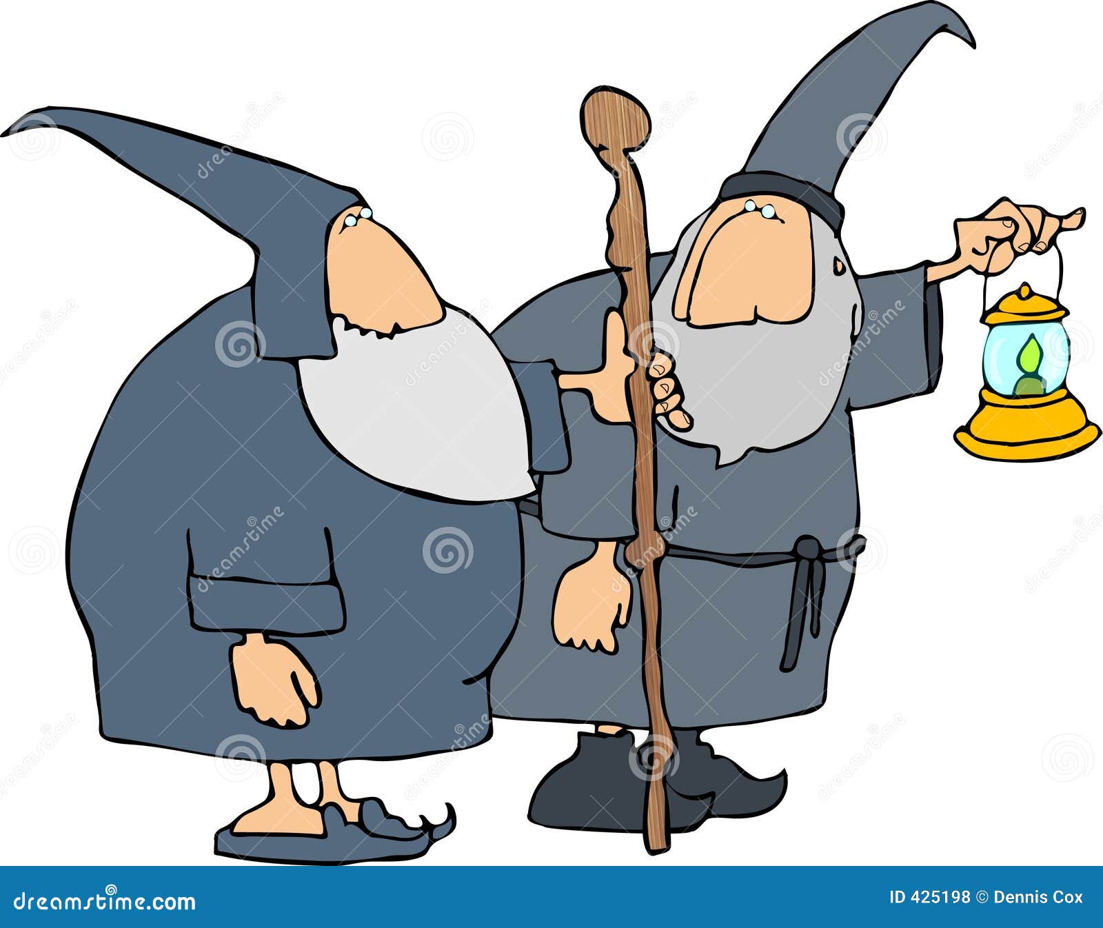 Two wizards stock illustration. Illustration of walk, humor - 425198