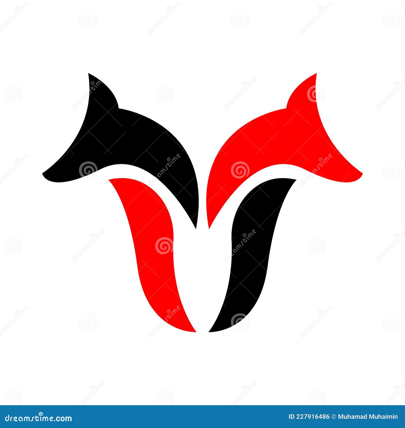 Two wolf heads logo icon stock vector. Illustration of design - 227916486