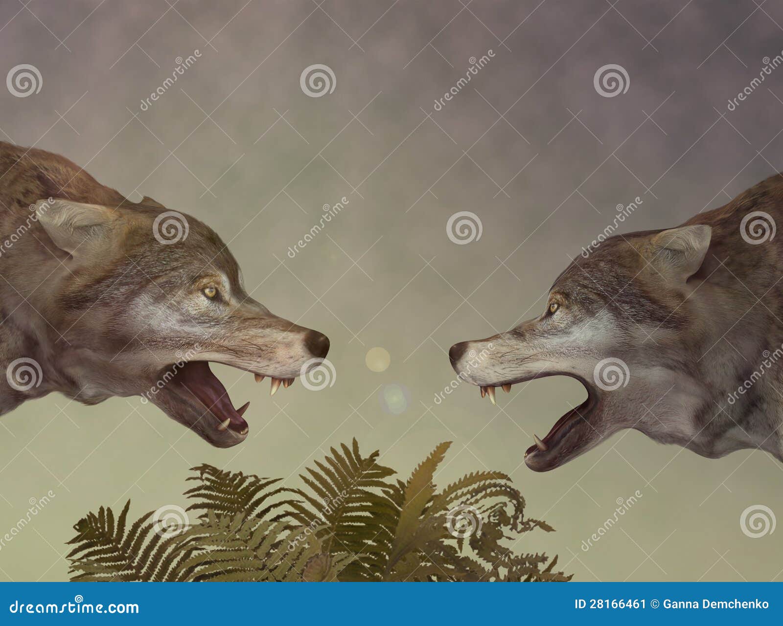 Two wolves. Dialogue stock illustration. Illustration of predator ...