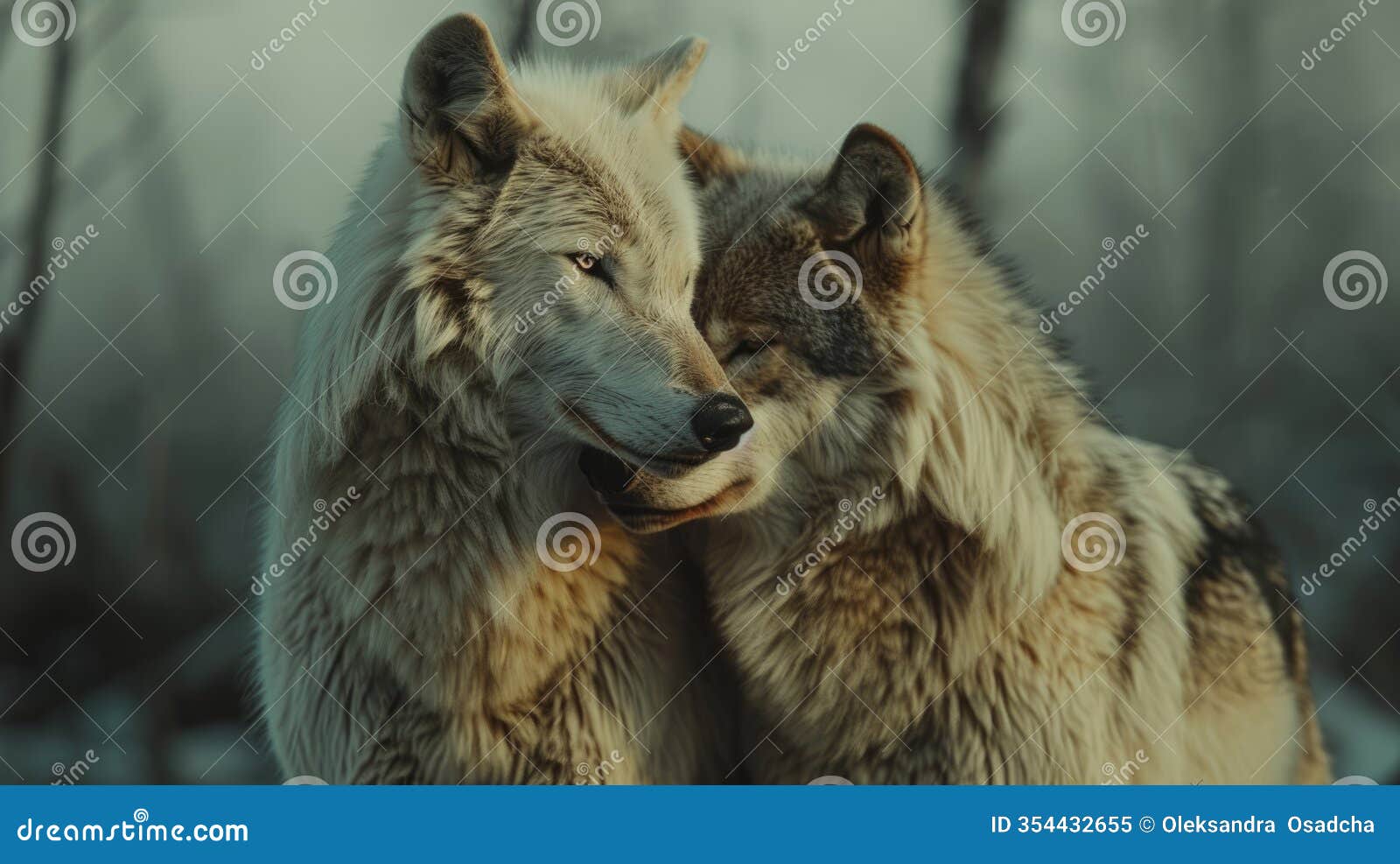 Two Wolves Showing Affection. Stock Image - Image of themes, nature ...