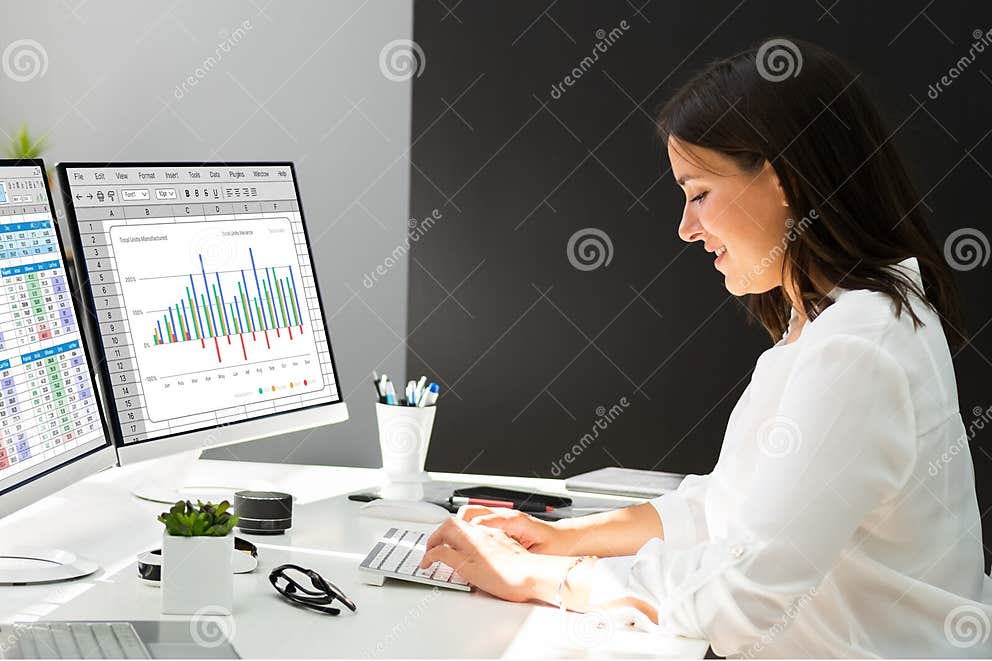 Two women analyzing data stock photo. Image of woman - 316928202