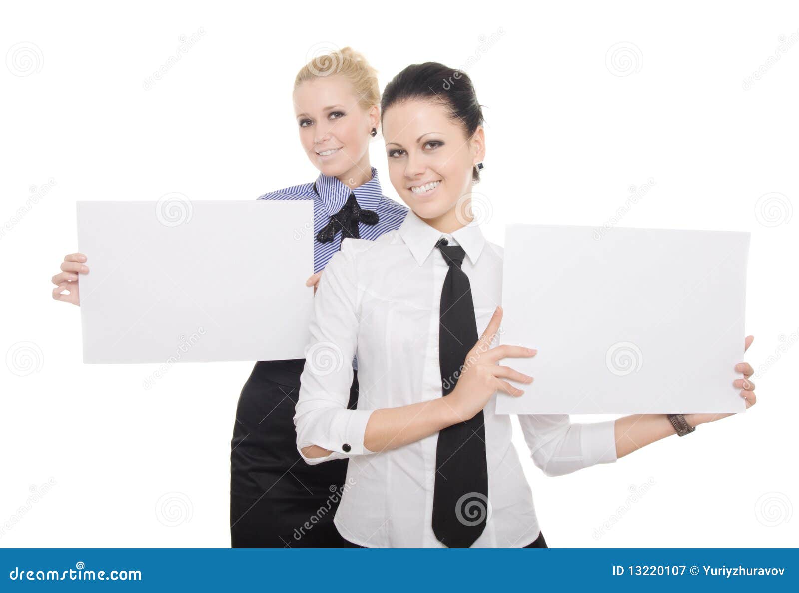 Two Woman Empty Form Smile Isolated Stock Image - Image of friendship ...