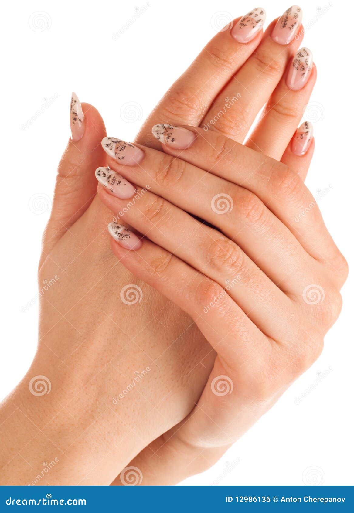 Two Woman Hand with Nail Art Stock Photo - Image of people, expressing ...