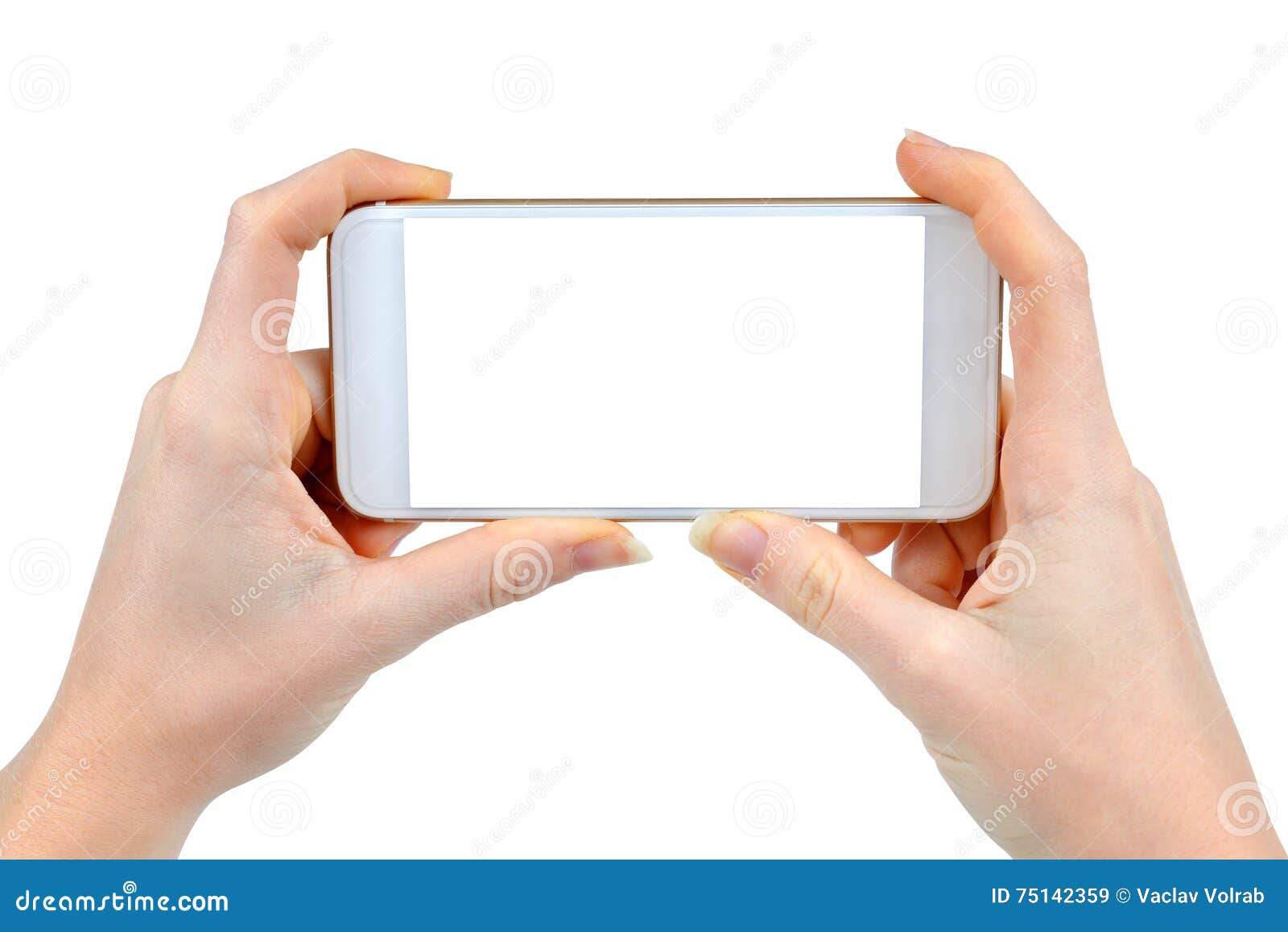 Two Woman Hands Holding Mobile Smart Phone Stock Image - Image of ...