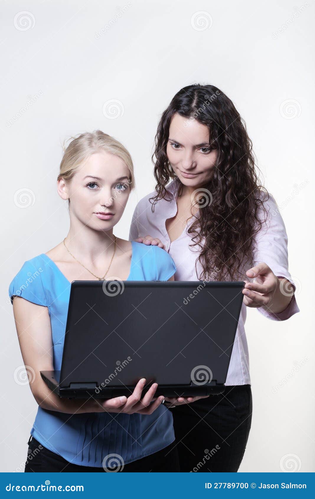 Two Woman Looking at Computer Screen Stock Photo - Image of successful ...