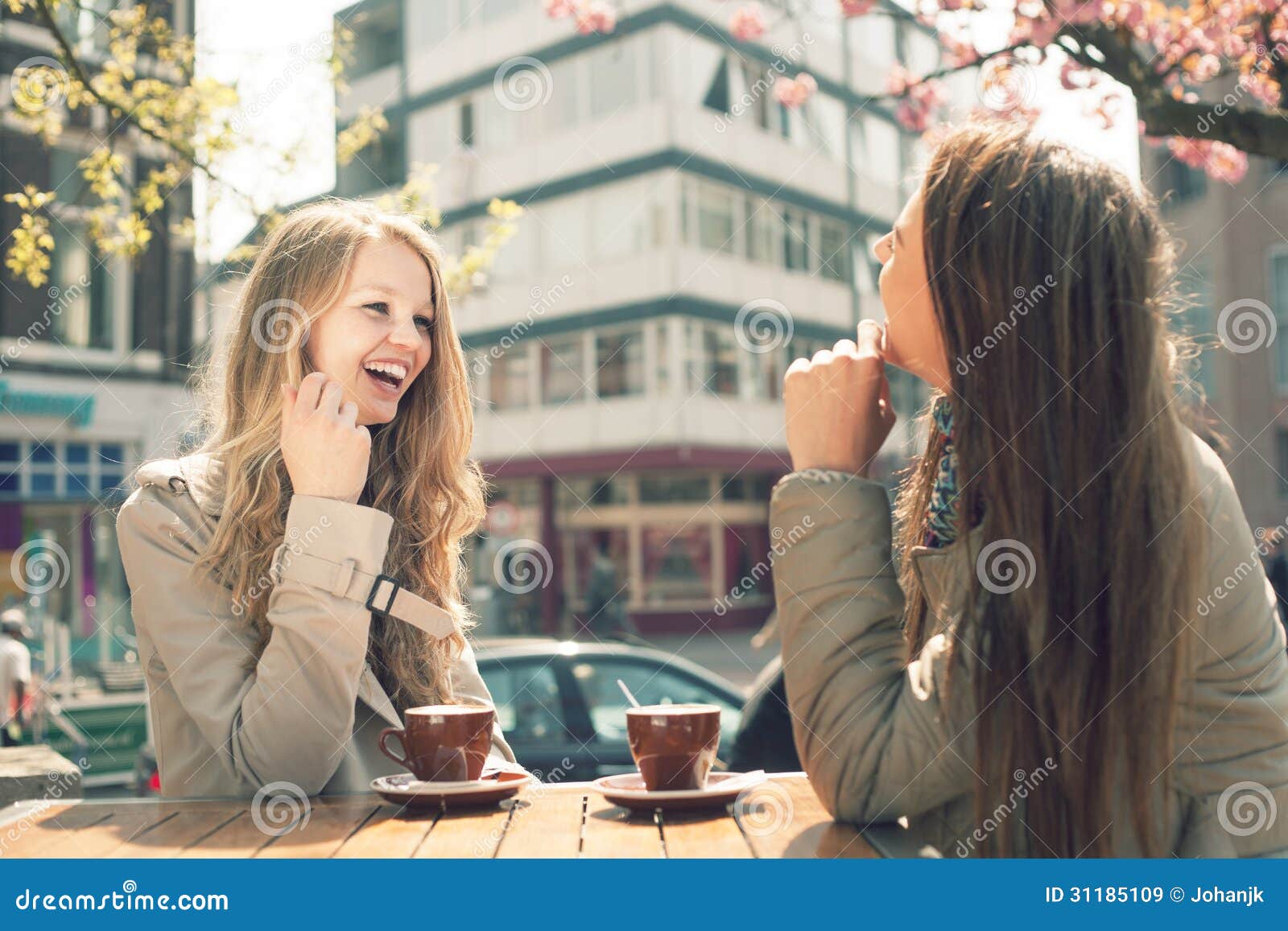 Two women in a cafe stock image. Image of attractive - 31185109