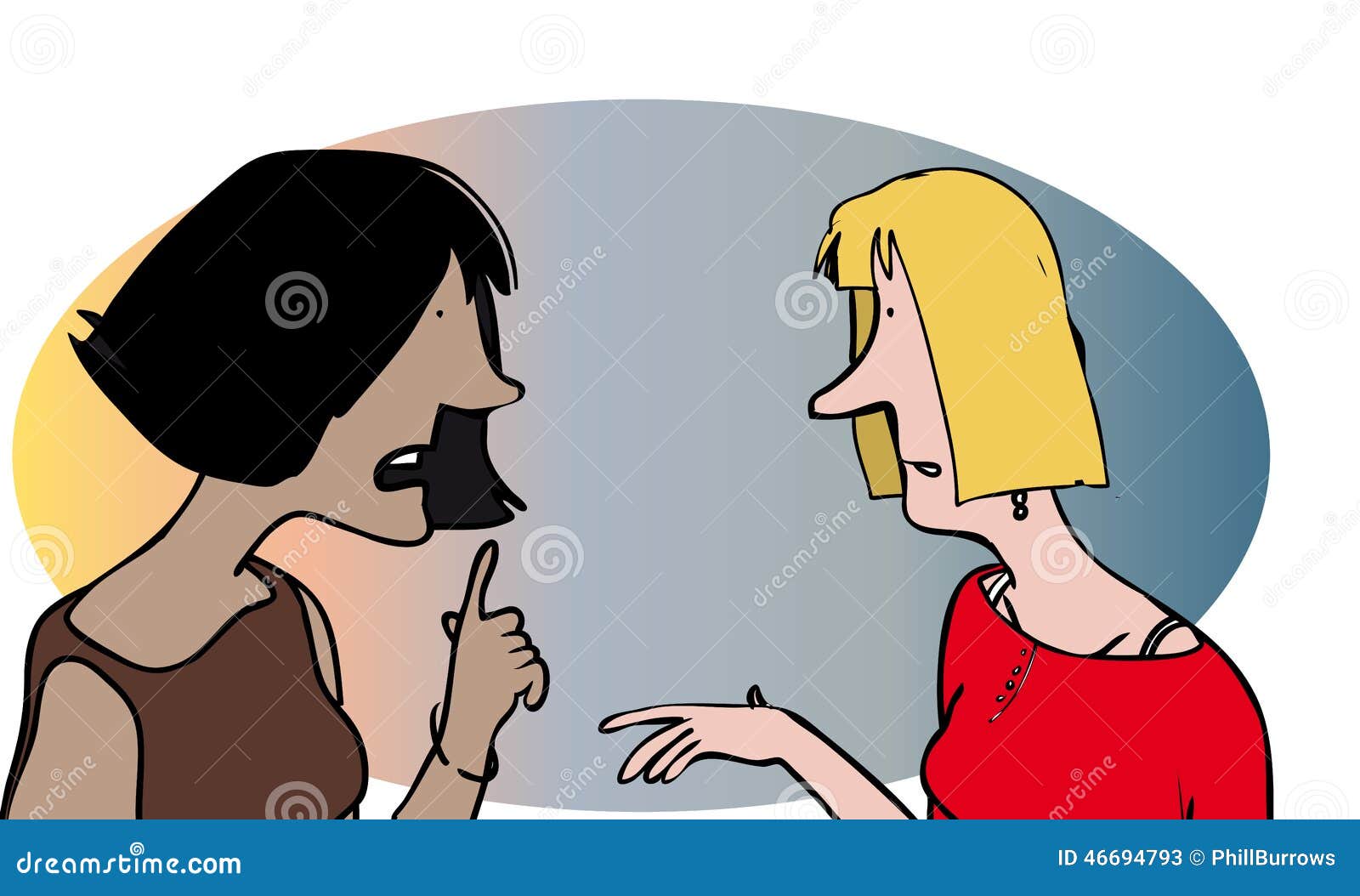 Two Women Talking In The Cafe. Vector Illustration | CartoonDealer.com ...