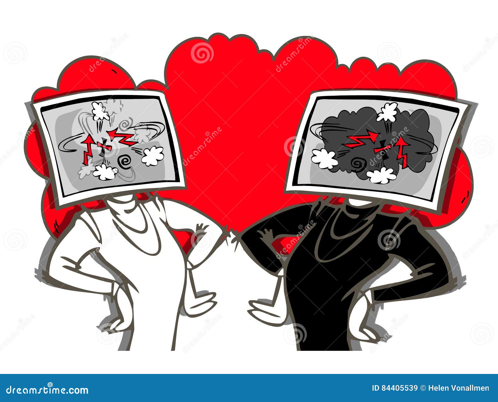 Cartoon Two Face People