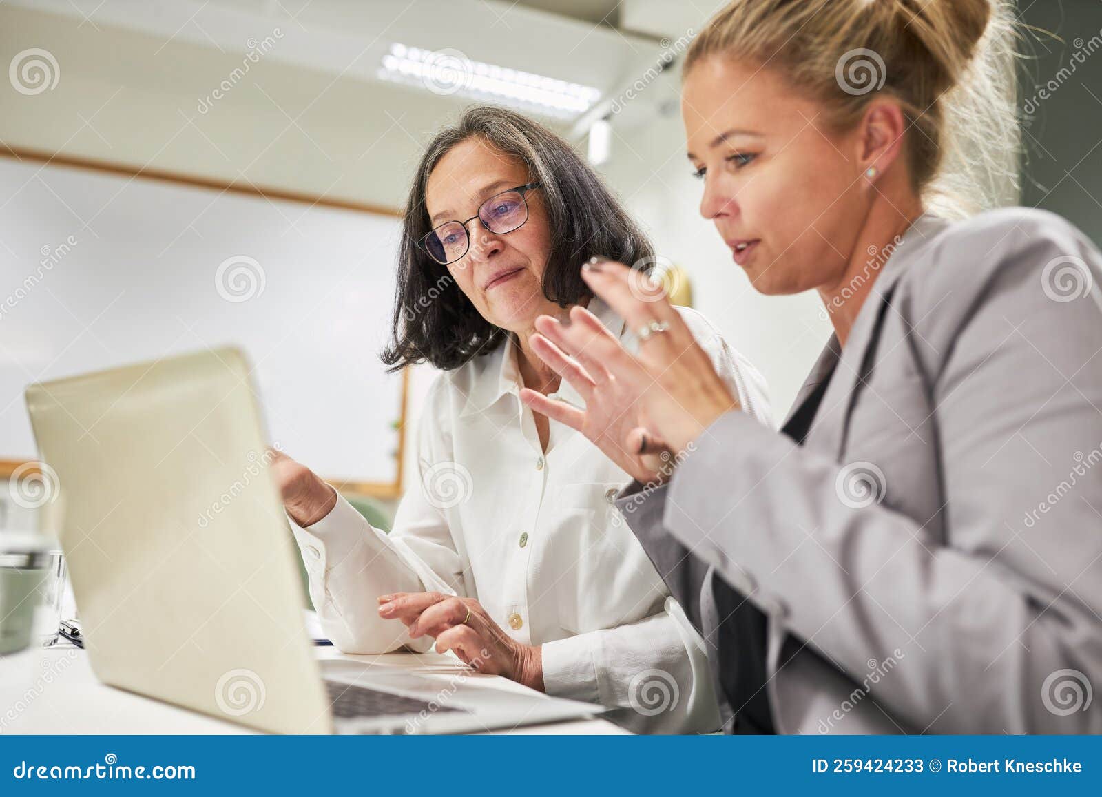 Two Women in the Creative it Team Work on the Laptop PC Stock Image ...