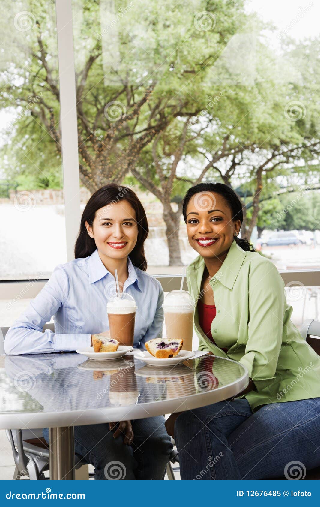 Two Women Dining Out stock image. Image of adult, muffin - 12676485