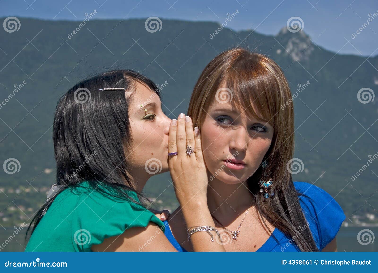 Two women discussing stock image. Image of expanse, landscape - 4398661