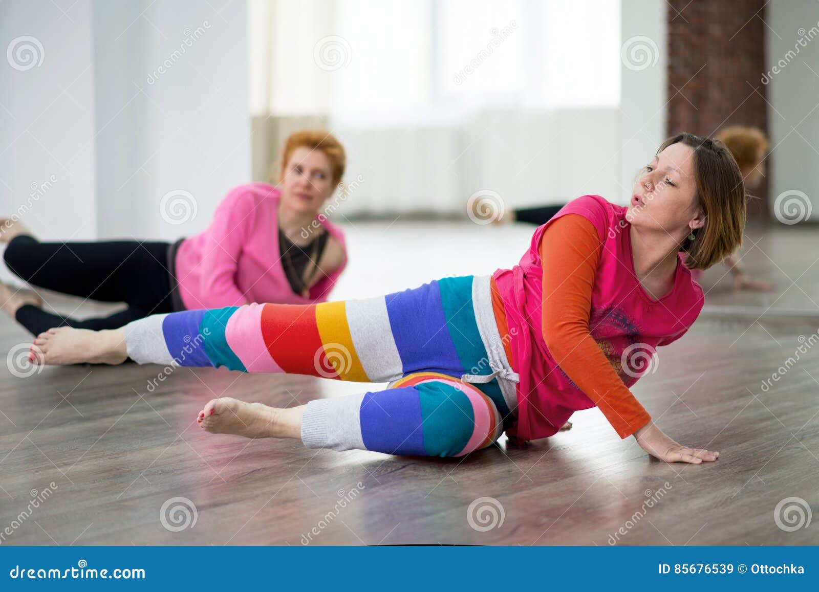 Two Women Doing Physical Practice Stock Image - Image of class ...